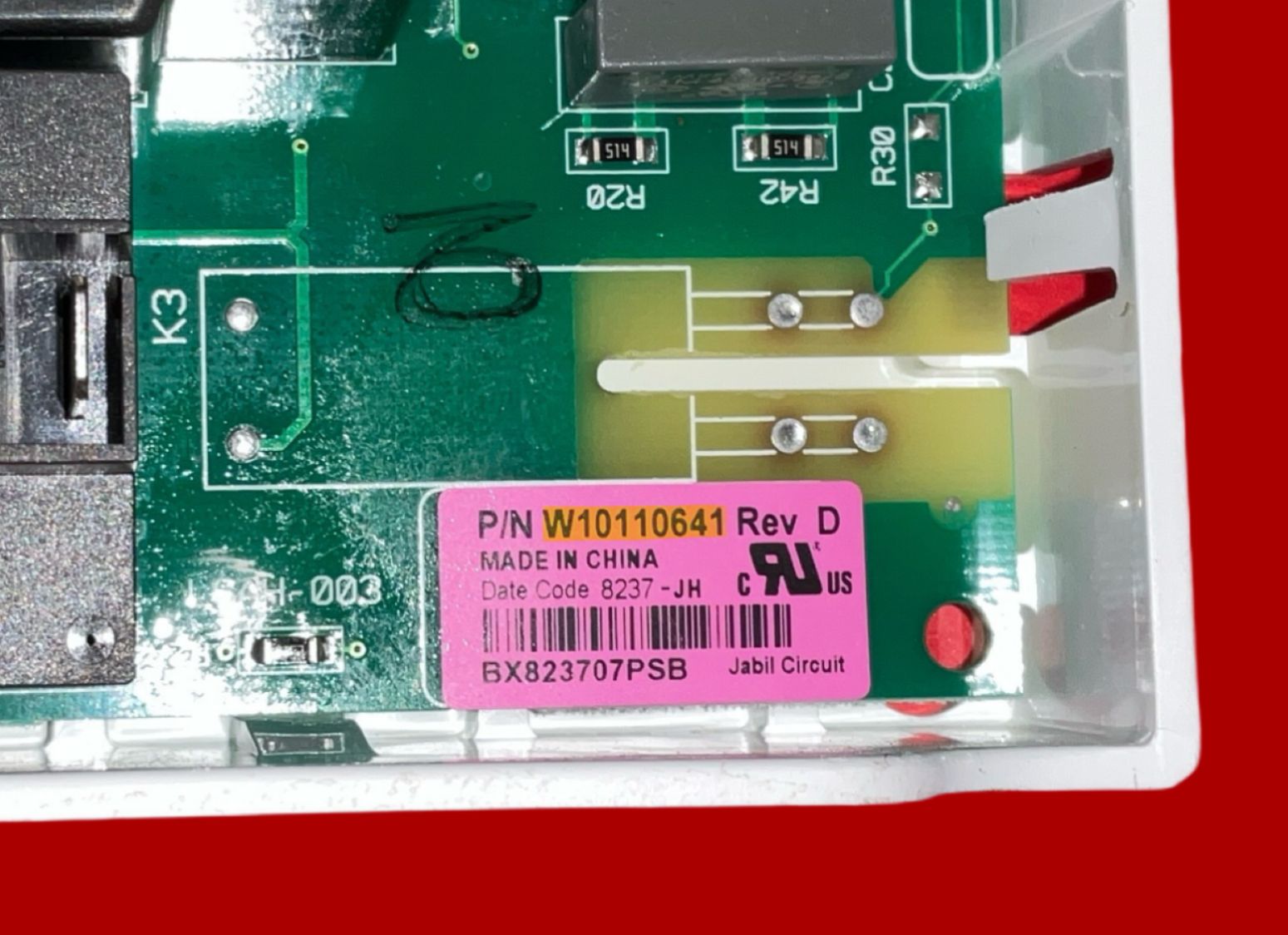 Part # WPW10110641 | W10110641 | Whirlpool Dryer Control Board