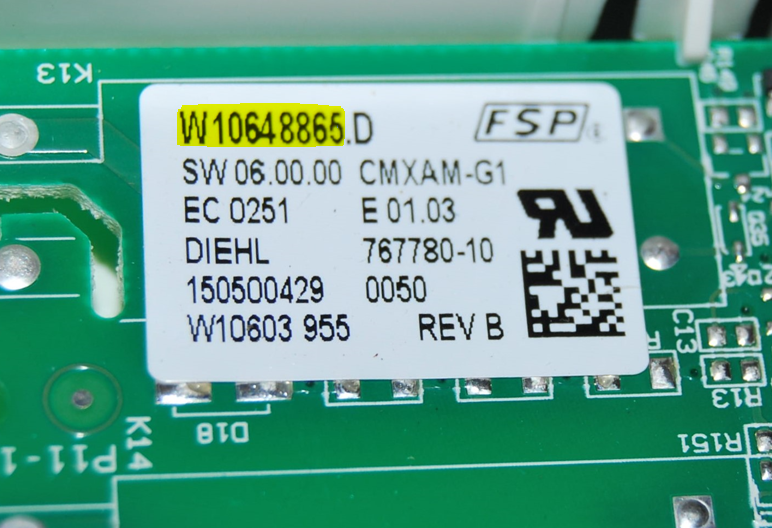 Part # WPW10531230 | W10648865 Whirlpool Gas Oven Control Panel And ...