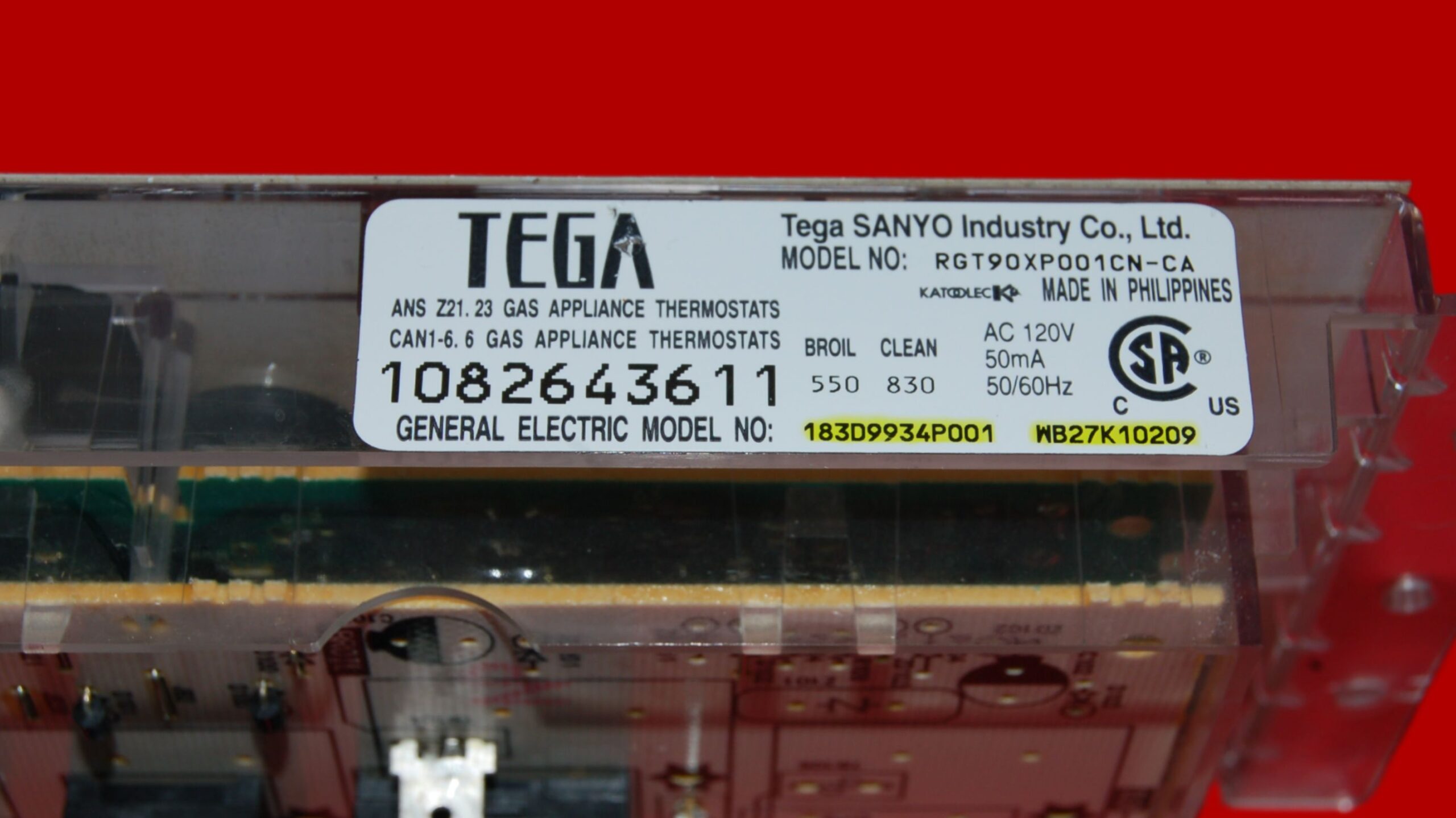 Part # 183D39934P001 | WB27K10209 | GE Gas Oven Control Board (overlay ...