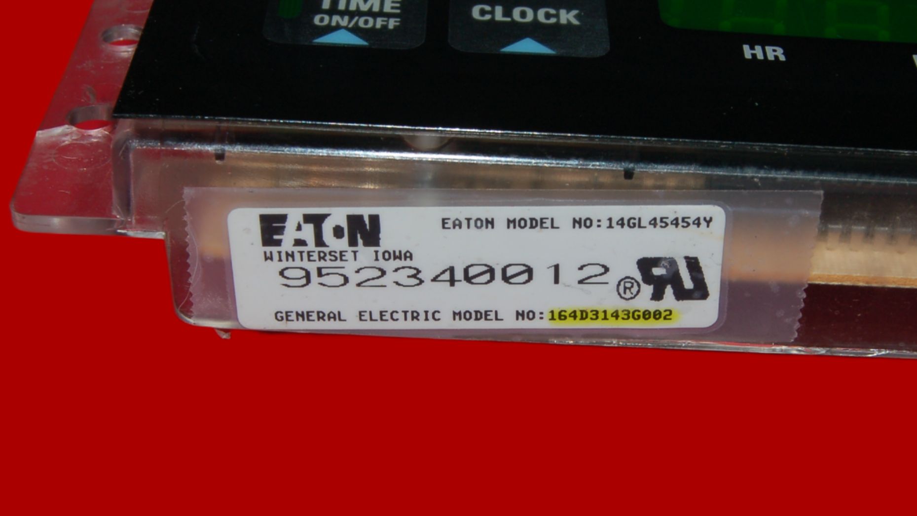 Part # 164D3143G002 | GE Oven Control Board (overlay good - Black)